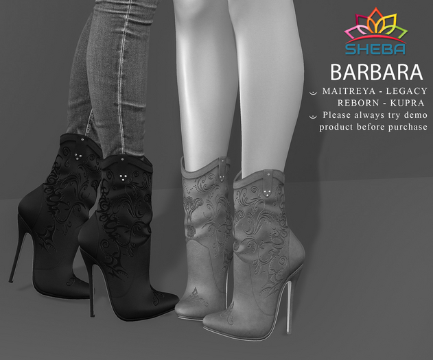 Second Life Marketplace - [Sheba] Barbara Boots Fatpack Demo